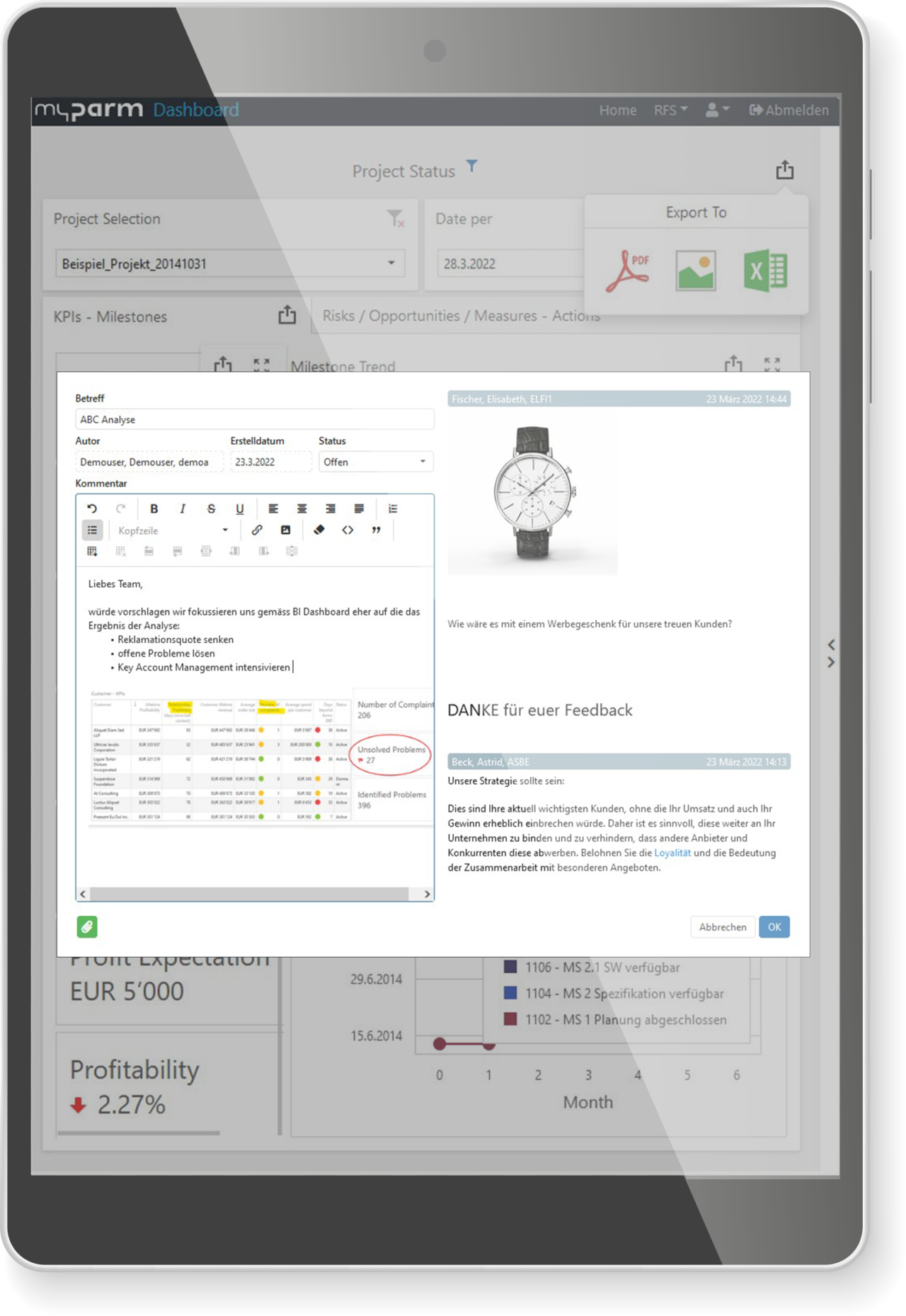 Control with myPARM BIact | Parm AG